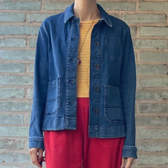 Theory | Jackets & Coats | Theory Denim Jacket Regina Texas Jean Patch ...